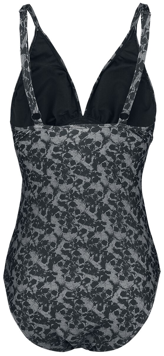 Schwarzer Badeanzug mit Skull-Muster und Prints | Rock Rebel by EMP ...