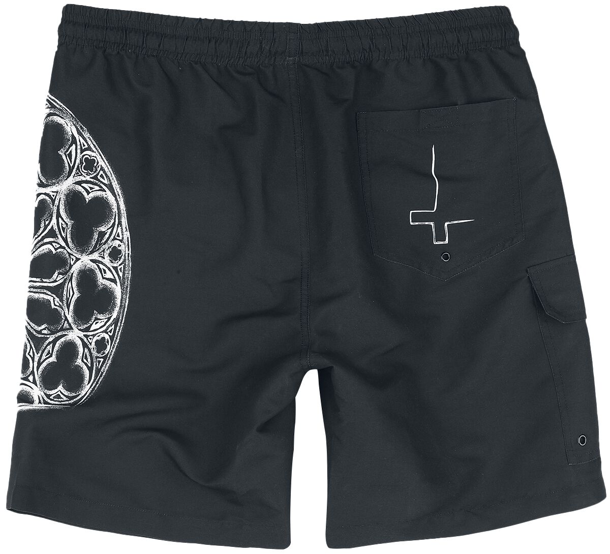Swim Shorts With Gothic Cross | Gothicana by EMP Badeshort | EMP