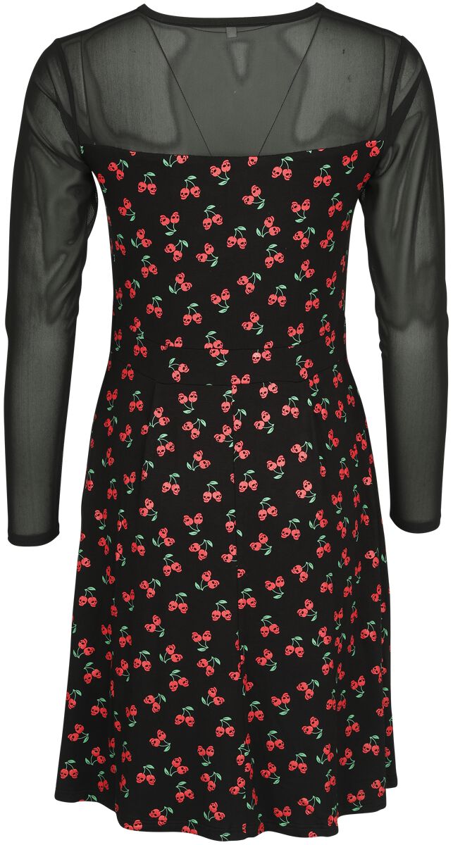 Mesh Dress with Cherries | Rock Rebel by EMP Mittellanges Kleid | EMP
