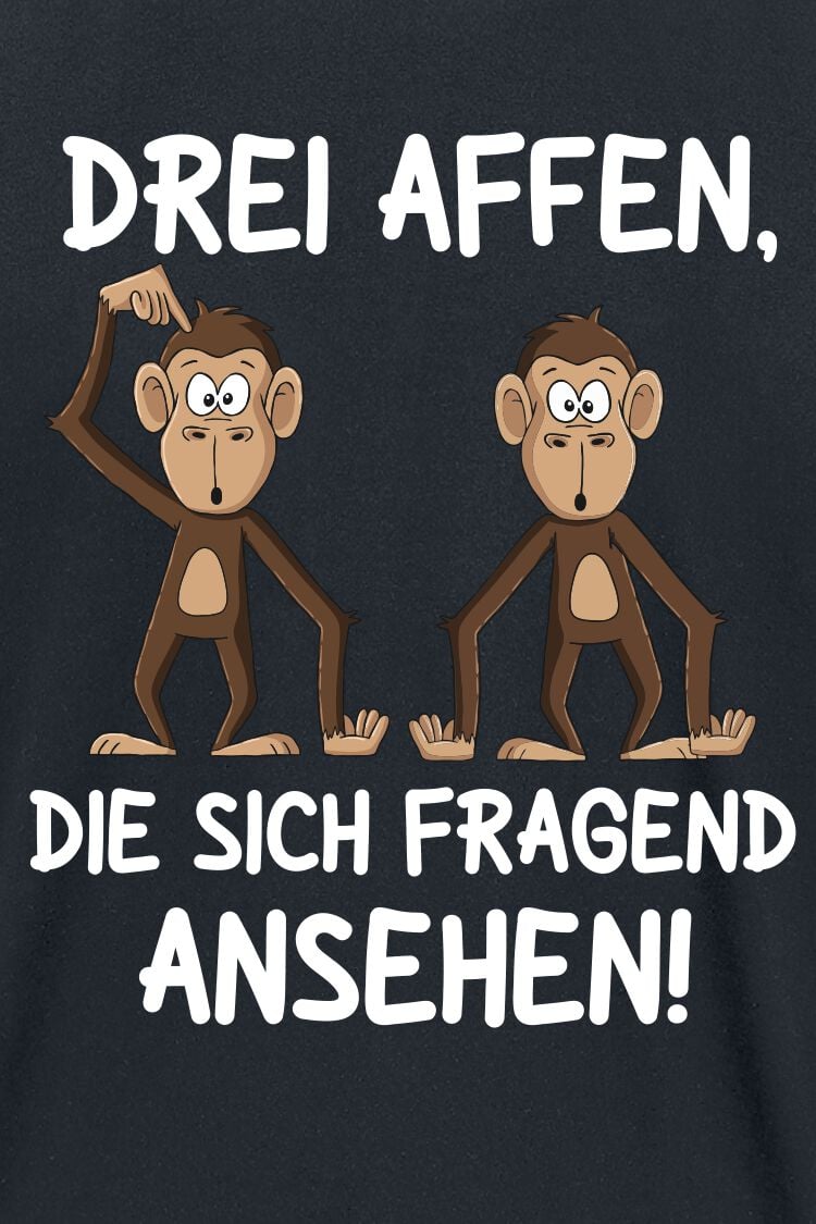 Drei Affen, die sich fragend ansehen! | Tierisch T-Shirt | EMP