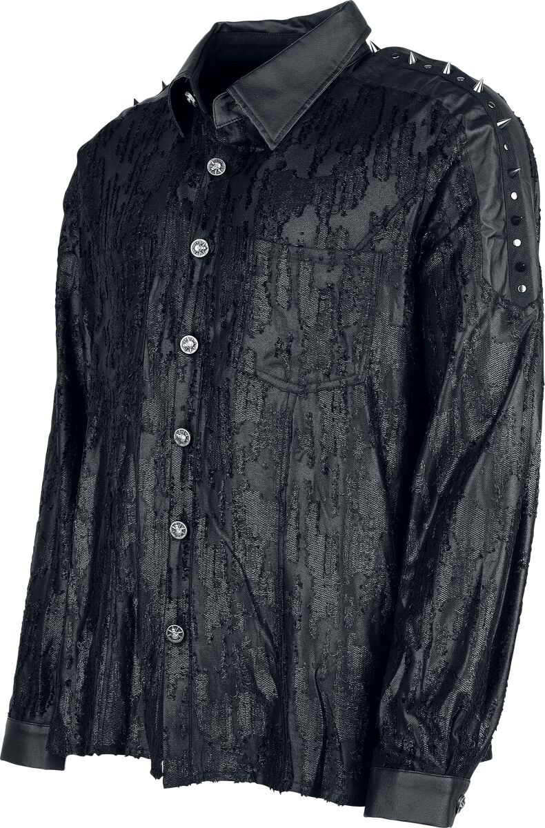 Punk Handsome Spiked Shirt | Punk Rave Langarmhemd | EMP