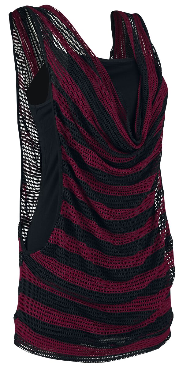 2 in 1 Double Layer Stripe Mesh Top | RED by EMP Top | EMP