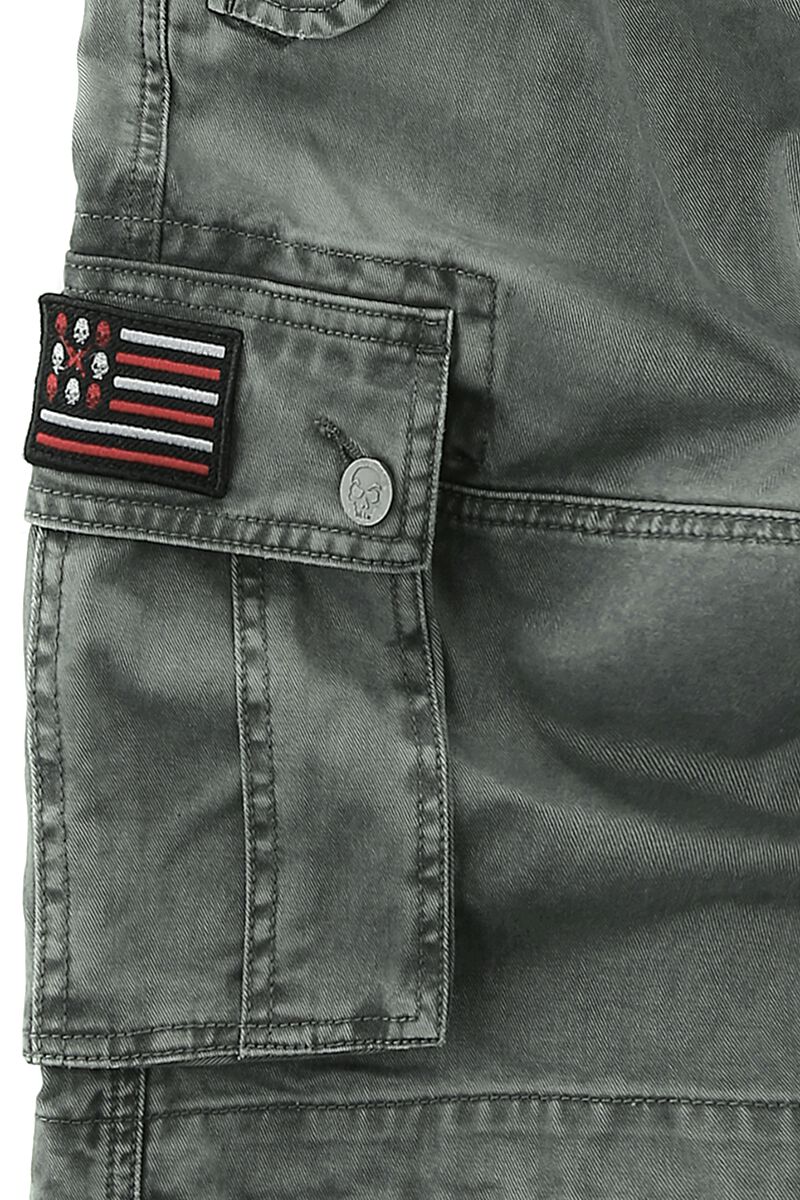 Graue Cargo Shorts mit Patches | Rock Rebel by EMP Short | EMP