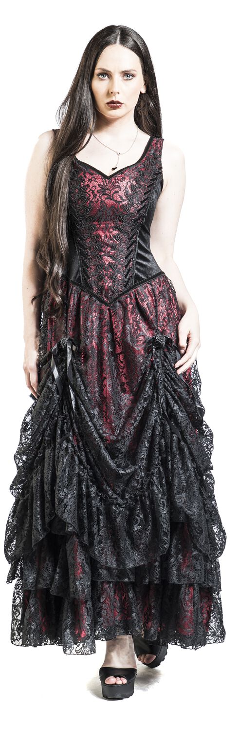 Gothic Kleid Rot Schwarz