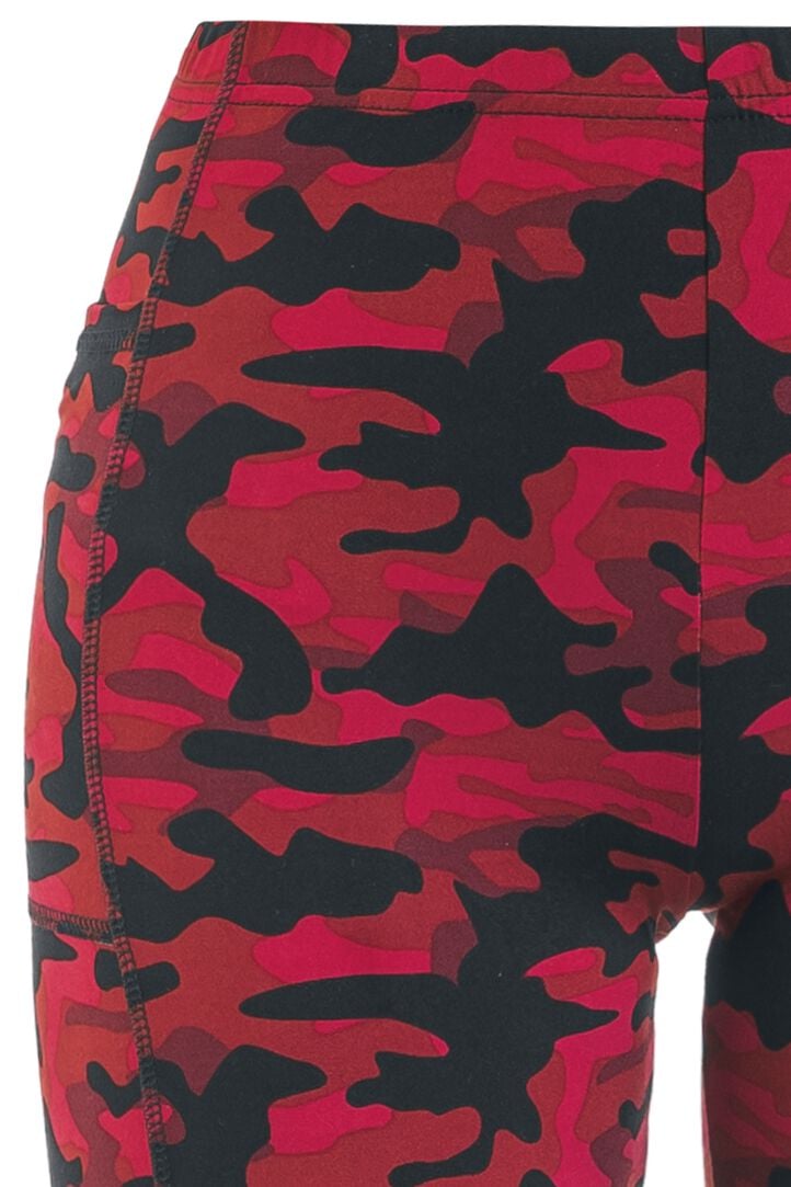 Rote Camo-Leggings mit seitlichen Taschen | Rock Rebel by EMP Leggings ...