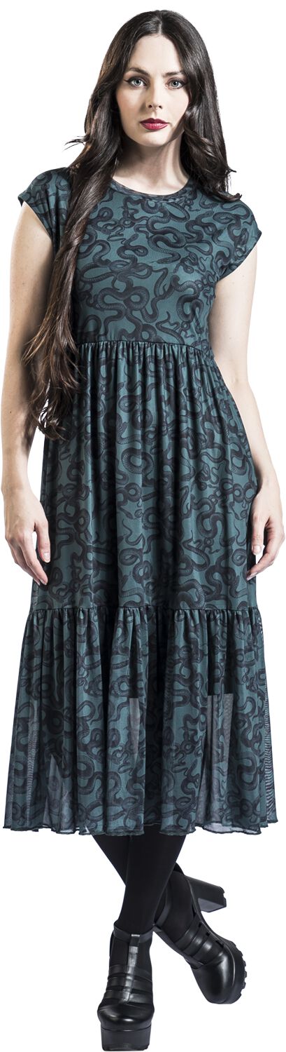Dress with Snake Alloverprint | Black Premium by EMP Langes Kleid | EMP