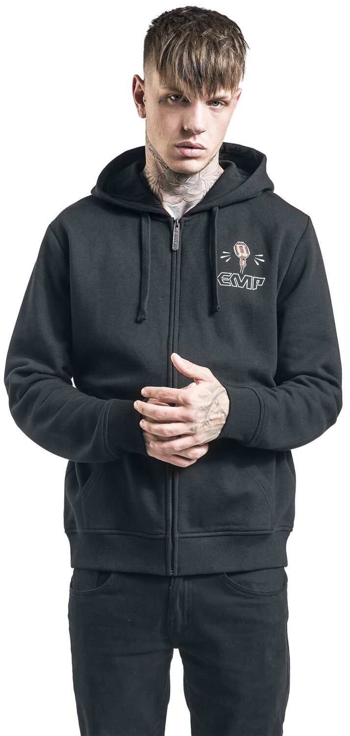 Kapuzenjacke mit Rockhand Motiv und EMP Logo | EMP Stage Collection ...