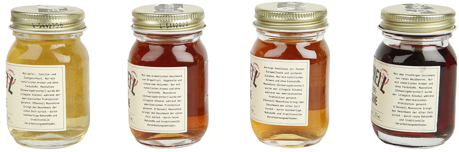 Set Mini Moonshine Jars (4x50ml) | O'Donnell Moonshine Likör | EMP