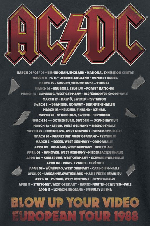 European Tour 1988 | AC/DC T-Shirt | EMP