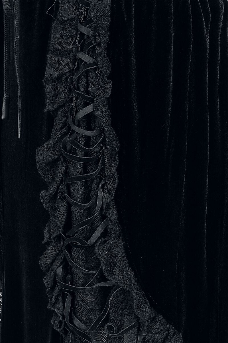 Goth staggered patchwork lace skirt | Punk Rave Langer Rock | EMP